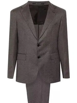 Tagliatore Single-breasted Virgin Wool Suit - Brown
