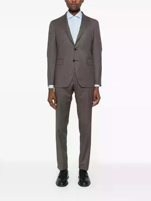 Tagliatore Single-breasted Virgin Wool Suit - Brown