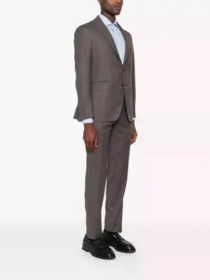 Tagliatore Single-breasted Virgin Wool Suit - Brown