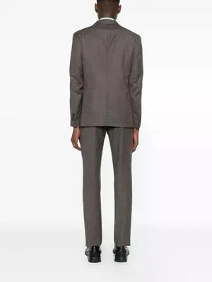 Tagliatore Single-breasted Virgin Wool Suit - Brown