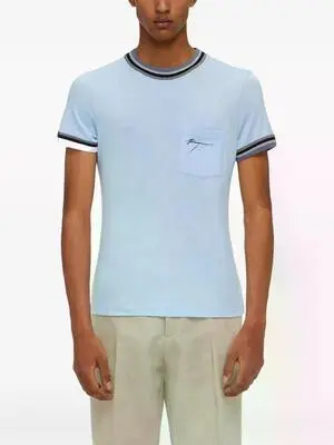 FERRAGAMO Stripe-tipping Jersey T-shirt