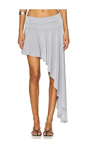 LOVERS AND FRIENDS Asymmetrical Midi Skirt - Slate