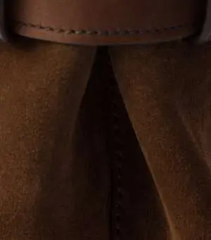 Prada Medium Suede Buckle Tote Bag - Brown