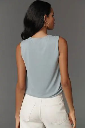 Central Park West Cupro Draped Tank Top