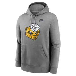 Nike Michigan Wolverines Legacy Club Primary Logo Pullover Hoodie - Grey