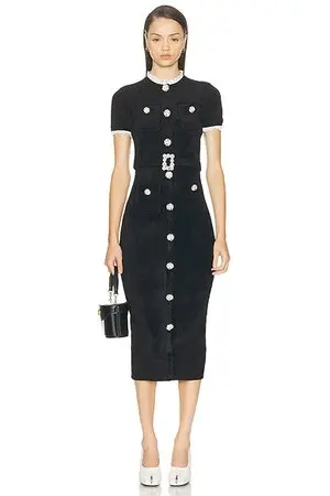SELF-PORTRAIT Chenille Knit Midi Dress