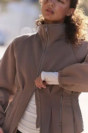 Free People Gia Fleece Jacket - Sandstorm