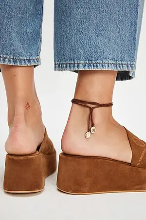 Free People Haven Flatform Sandals - Tan Suede
