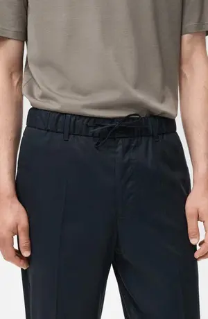 Mango Slim Fit Drawstring Waist Trousers