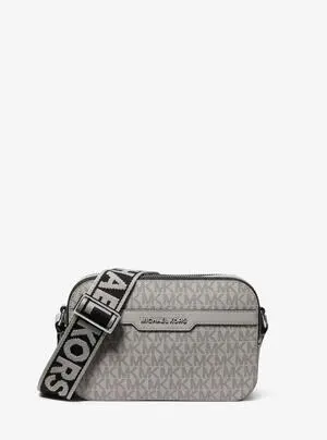 Michael Kors Hudson Signature Logo Camera Crossbody Bag - Silver