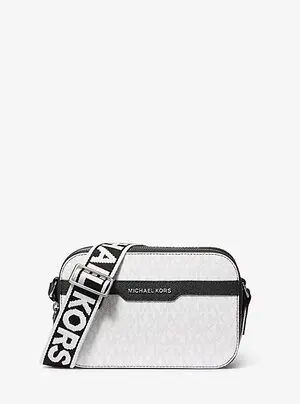 Michael Kors Hudson Signature Logo Camera Crossbody Bag - White