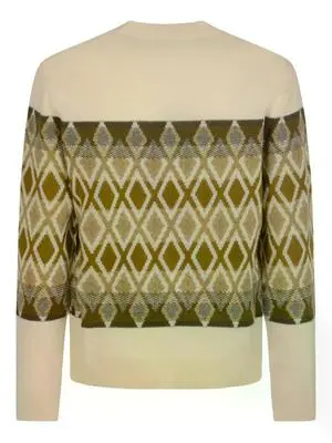 Moncler Rhombus-pattern Wool Sweater - Neutrals