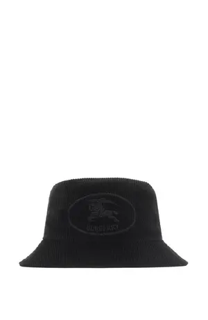 Burberry Knight Stamp Corduroy Bucket Hat - Black