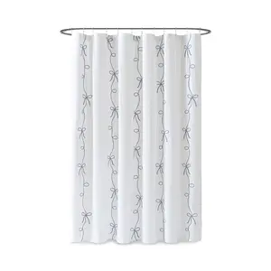 PERI HOME Sasha Bows Shower Curtain - Blue