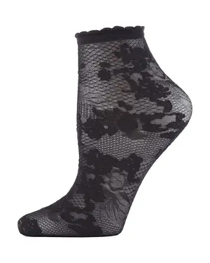 Natori Scarlet Sheer Shortie Socks - Black