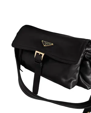 Prada Nappa Leather Shoulder Bag - Black