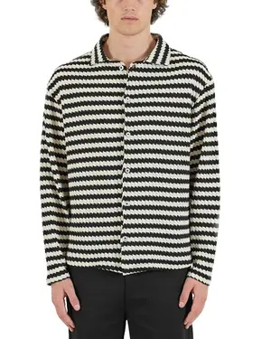 KROST Chevron Jacquard Cardigan Sweater