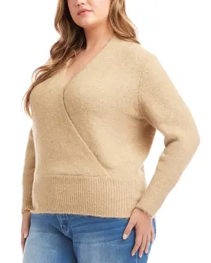 Karen Kane Wrap Sweater - Wheat