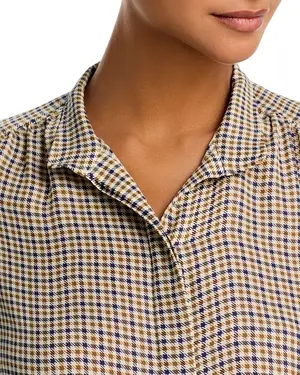 FRAME The Gillian Silk Top - Houndstooth