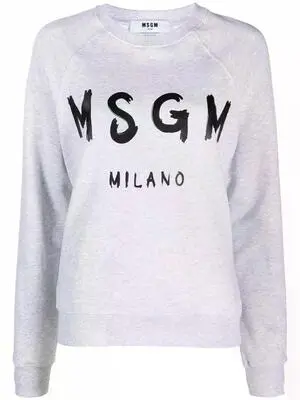 MSGM Logo Print Sweatshirt - Grey
