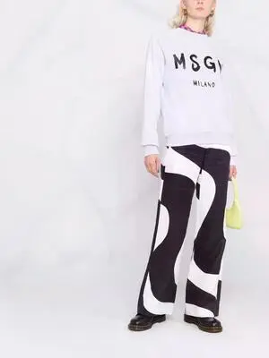 MSGM Logo Print Sweatshirt - Grey
