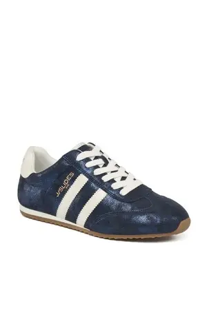 J/SLIDES NYC Peggy Satin Sneaker - Navy Metallic