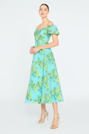 Theia Alanis Off-shoulder A-line Dress