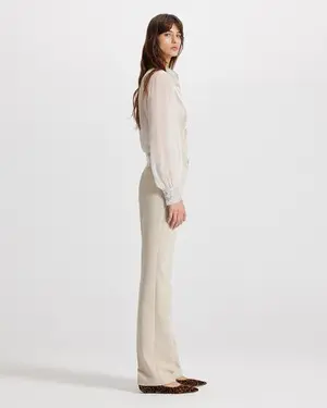 THEO THE LABEL Daphne High-waist Straight Leg Pants - Stone
