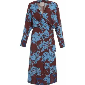 THEO THE LABEL Hydra Printed Maxi Dress - Koffee/blue