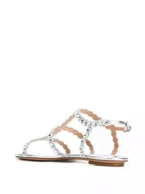 AQUAZZURA Crystal Embellished Flat Sandals