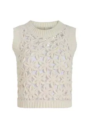 MARIE OLIVER Cropped Shell Top - Ecru