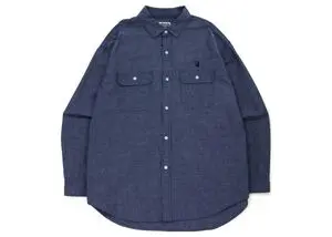 A BATHING APE Chambray Loose Fit Shirt - Light Indigo