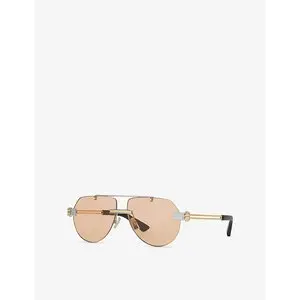 Bottega Veneta Aviator-frame Metal Sunglasses