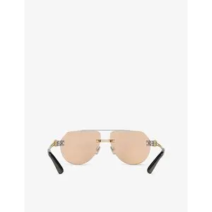 Bottega Veneta Aviator-frame Metal Sunglasses