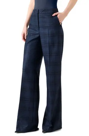 Akris Check Wool Flannel Pants