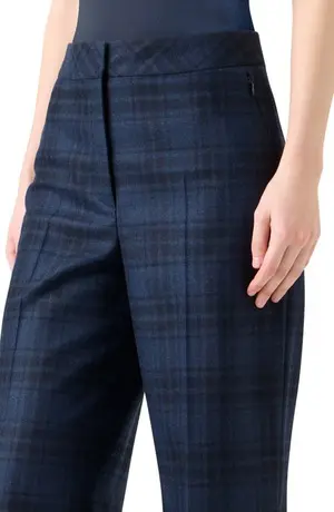 Akris Check Wool Flannel Pants