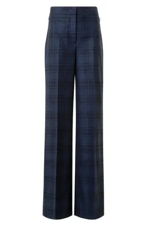Akris Check Wool Flannel Pants