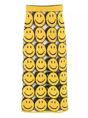 Moschino Smile-print Skirt - Yellow