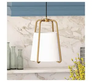 HUDSON&CANAL Marduk 11' Wide Pendant With Fabri C Shade - One-color