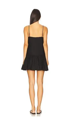 SEROYA Krista Linen Mini Dress - Black