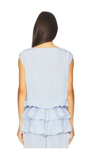 WeWoreWhat Boat Neck Ruffle Top