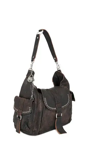 Free People X We The Free Leigh Distressed Hobo Bag - Chocolate