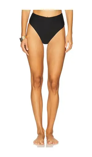 PatBO Runway High Waist Bikini Bottom - Black