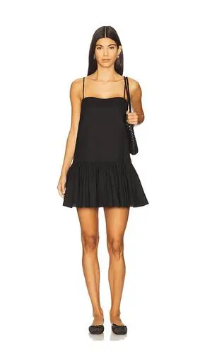 SEROYA Krista Linen Mini Dress - Black