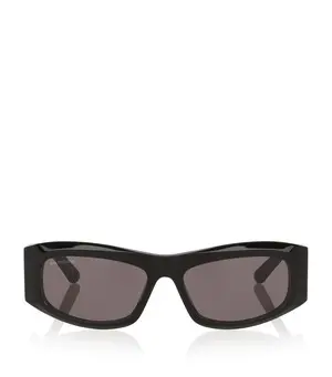 Balenciaga Acetate Bb0395s Rectangular Sunglasses - Black