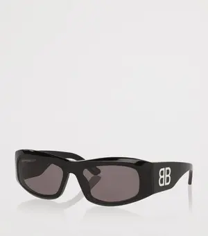 Balenciaga Acetate Rectangular Sunglasses - Black