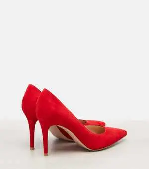 GIANVITO ROSSI 85 Suede Pumps - Red