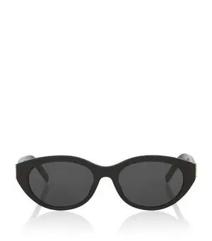 Saint Laurent Acetate Round Sunglasses - Black