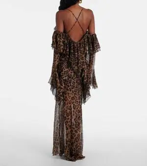 Blumarine Leopard-print Draped Top