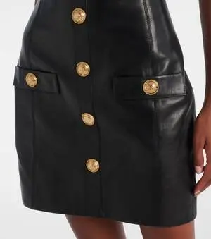 Balmain Leather Mini Dress